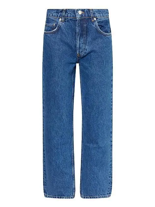 ANINE BING Kate High-rise Straight-leg Denim Jeans - Washed Blue