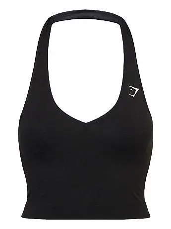 GYMSHARK Vital Seamless Halter Neck Tank Top - Black