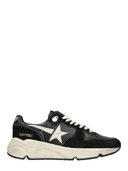 Golden Goose Running Sole Leather Low-top Sneakers - Blk/white