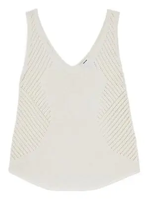 REISS V-neck Cotton-blend Vest - Ivory Cream