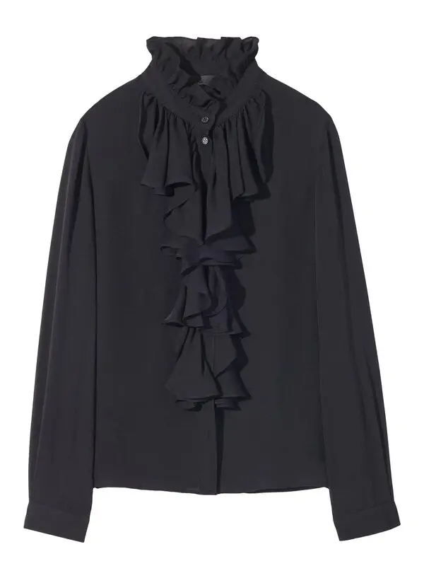 NILI LOTAN Lily Silk Blouse - Black