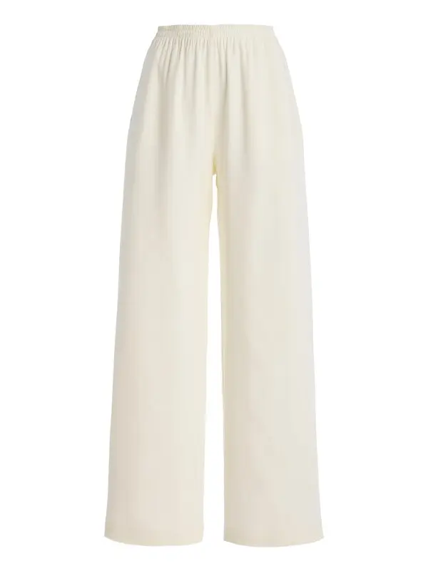 Oscar De La Renta Relaxed Wide-leg Silk-georgette Pants - Ivory