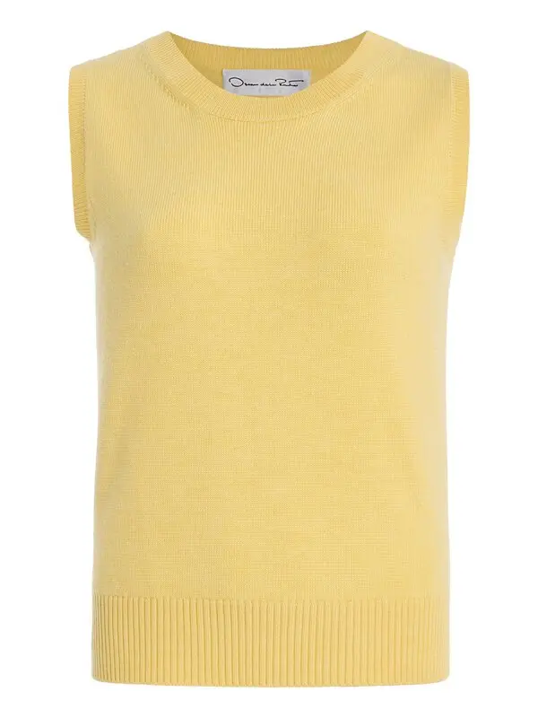 Oscar De La Renta Sleeveless Wool Sweater - Yellow