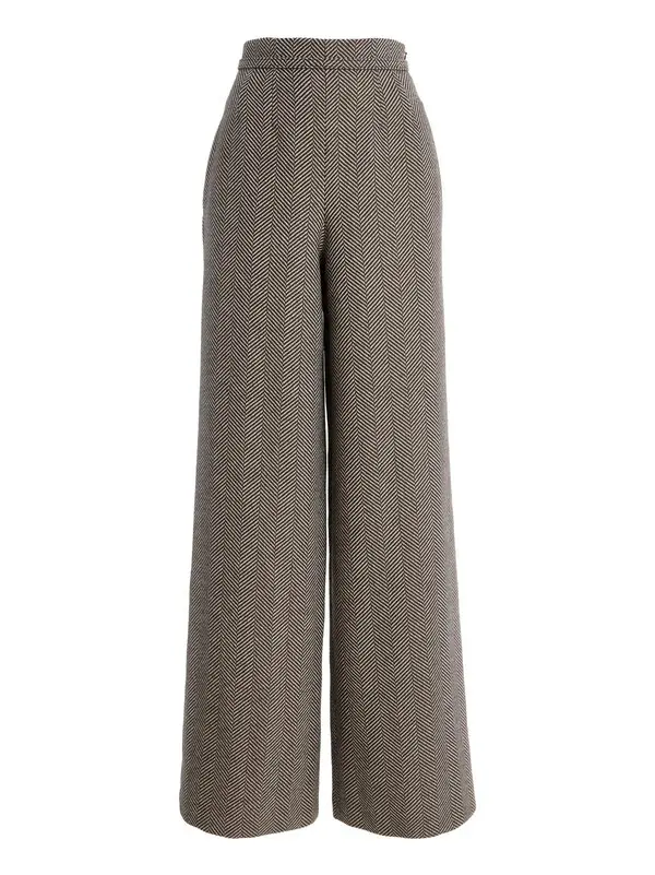 Oscar De La Renta Tailored Wide-leg Cashmere-blend Pants - Taupe