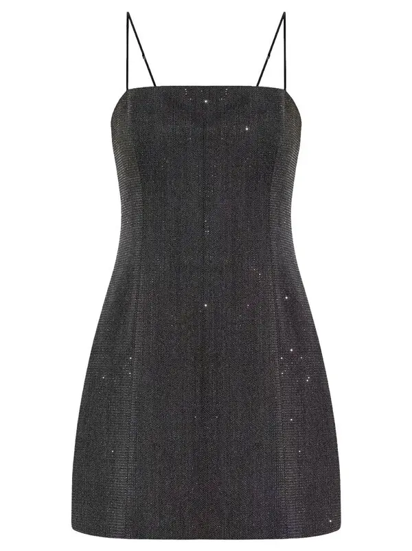 Alexander Wang Crystal-embellished Wool Mini Dress - Black