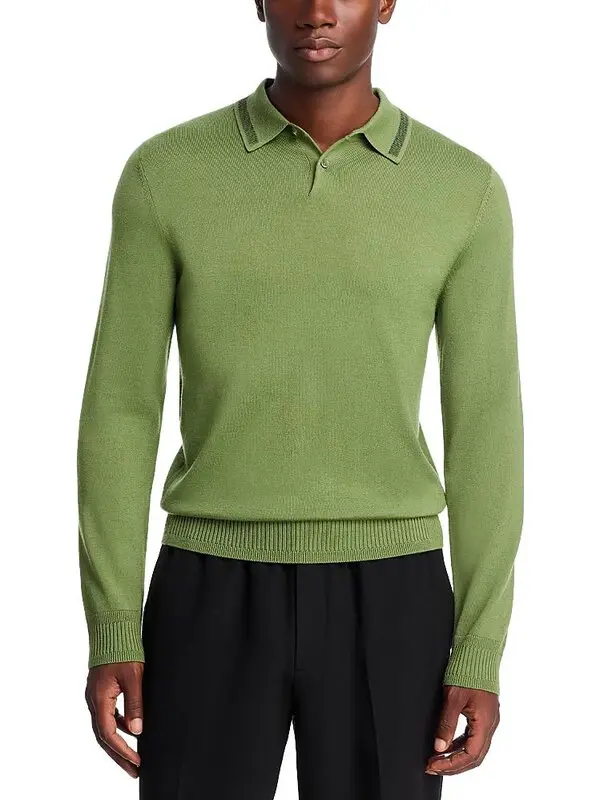 Paul Smith Wool Polo Sweater - Olive Green