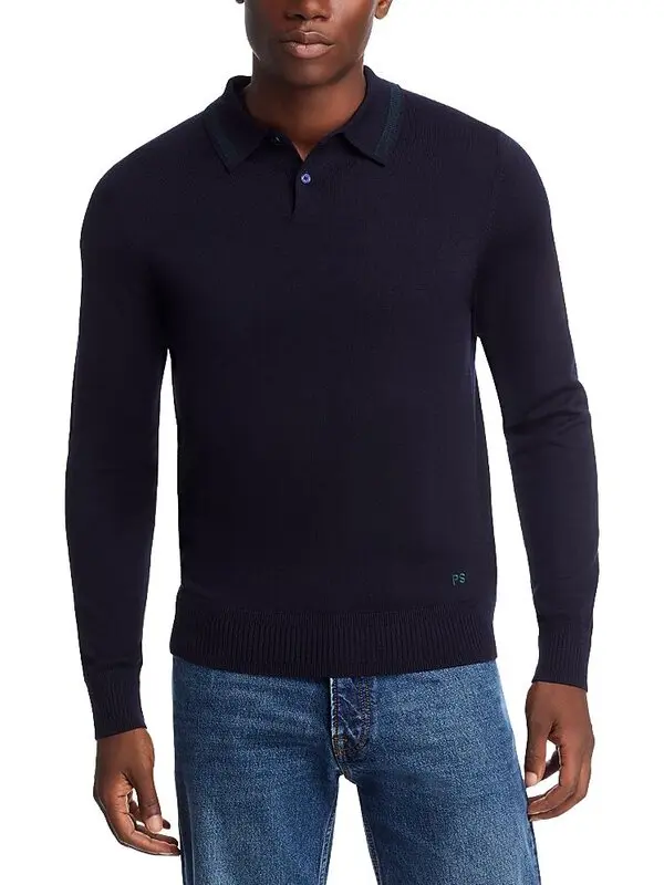 Paul Smith Wool Polo Sweater - Very Dark Navy