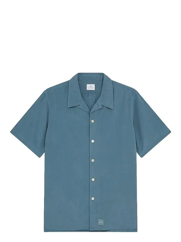 Paul Smith Short Sleeve Camp Shirt - Petrol Blue