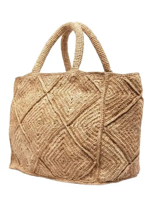 ZANATANY CONCEPTS Nico Raffia Tote Bag - Beige