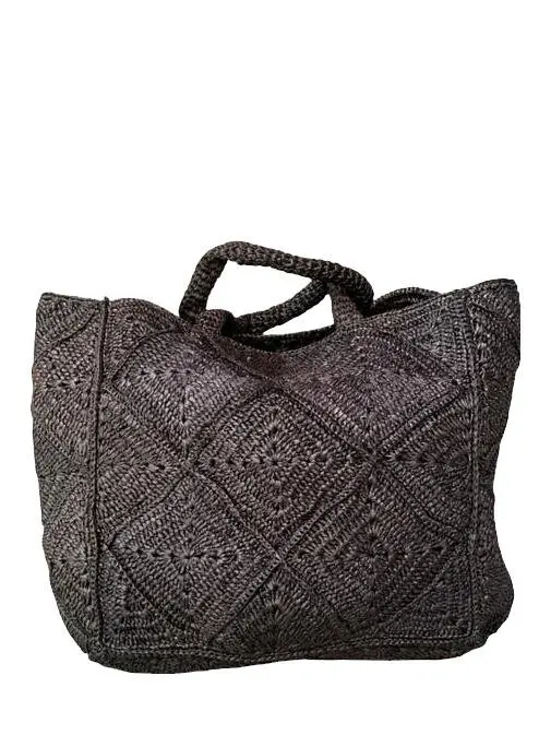 ZANATANY CONCEPTS Nico Raffia Tote Bag - Black