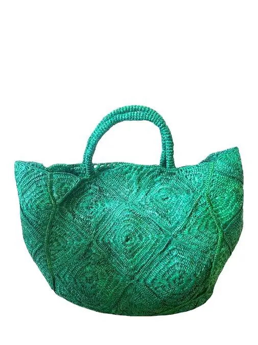 ZANATANY CONCEPTS Nico Raffia Tote Bag - Green