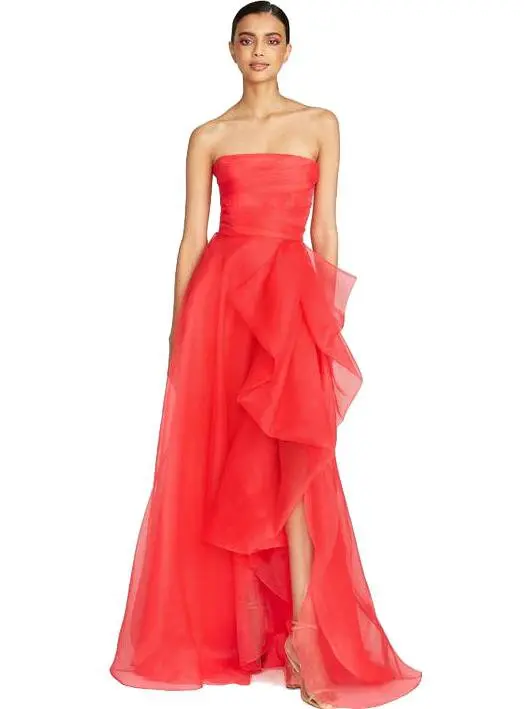 Theia Teresa Strapless Gown - Begonia