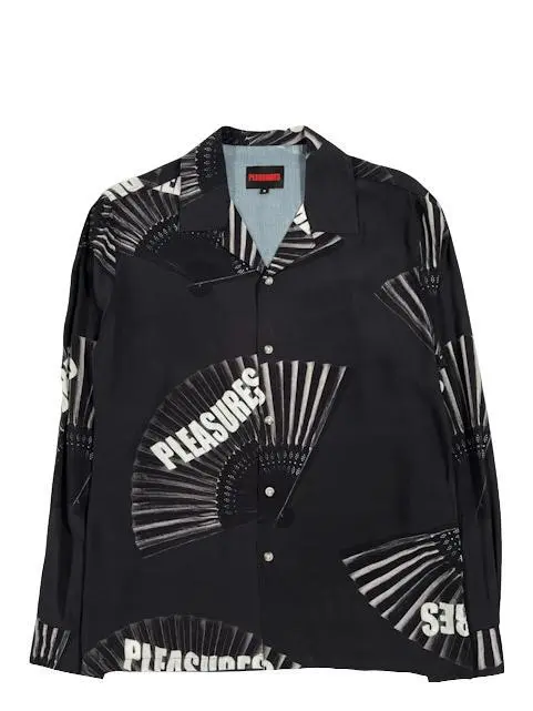 PLEASURES Fans Long Sleeve Button Down Shirt - Black