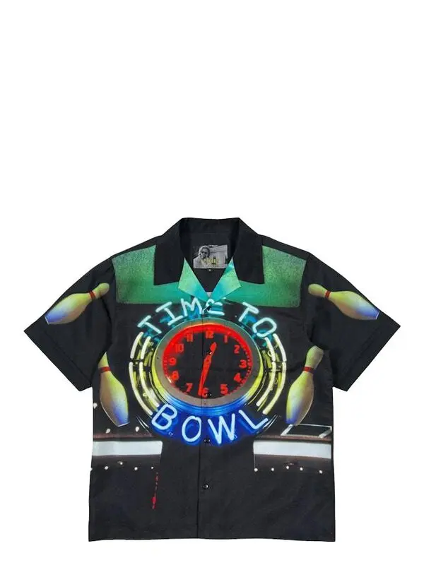 PLEASURES Time Bowling Button Up Shirt - Black