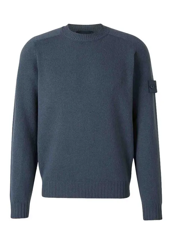 Stone Island Crew Neck Cashmere Sweater - Indigo Blue