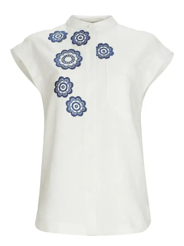 Silvia Tcherassi Adele Linen-cotton Top - Multi