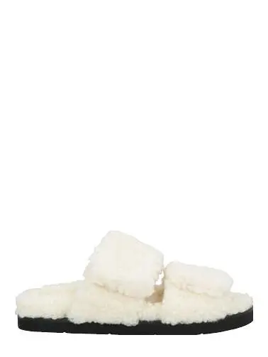 Erika Cavallini Sherpa Fleece Sandals - White