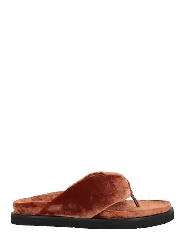 Erika Cavallini Thong Sandals In Viscose And Silk - Brown