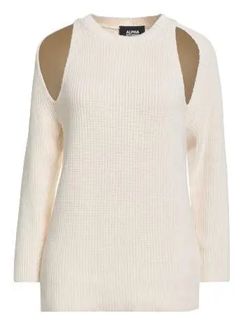 Alpha Studio Sweater In Cotton And Polyamide - White