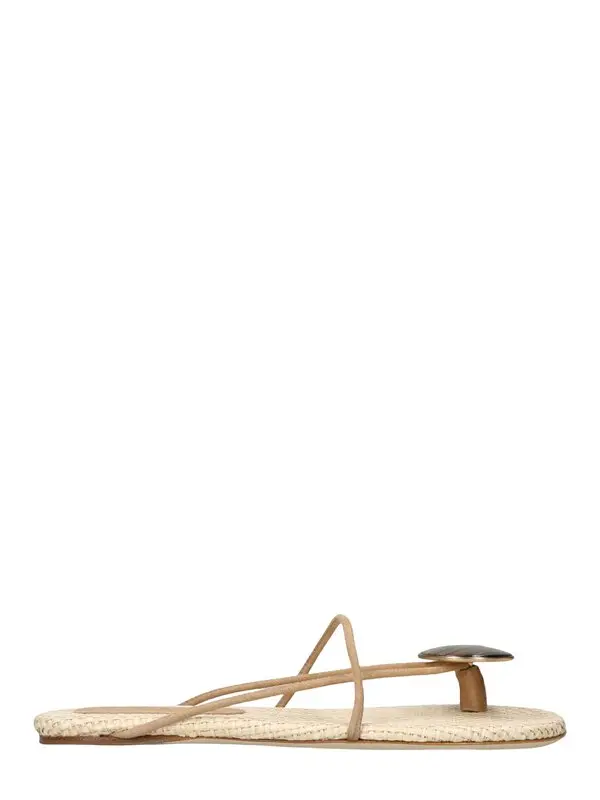 Christopher Esber Leather Doma Stoned Sandals - Nude