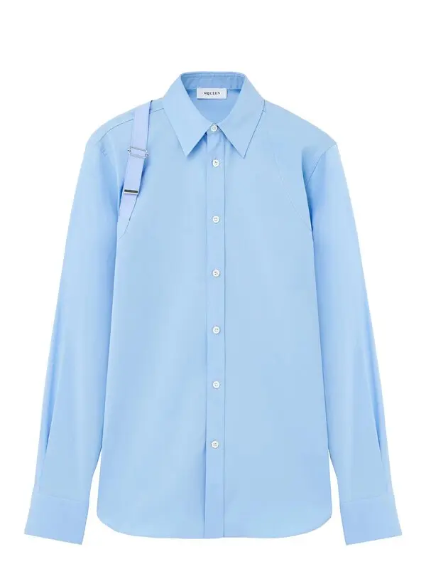 Alexander McQueen Stretch-cotton Harness Shirt - Blue