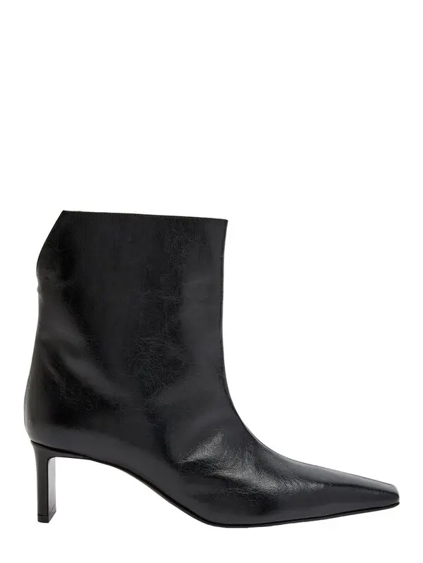 Khaite Ona 55 Leather Ankle Boots - Black