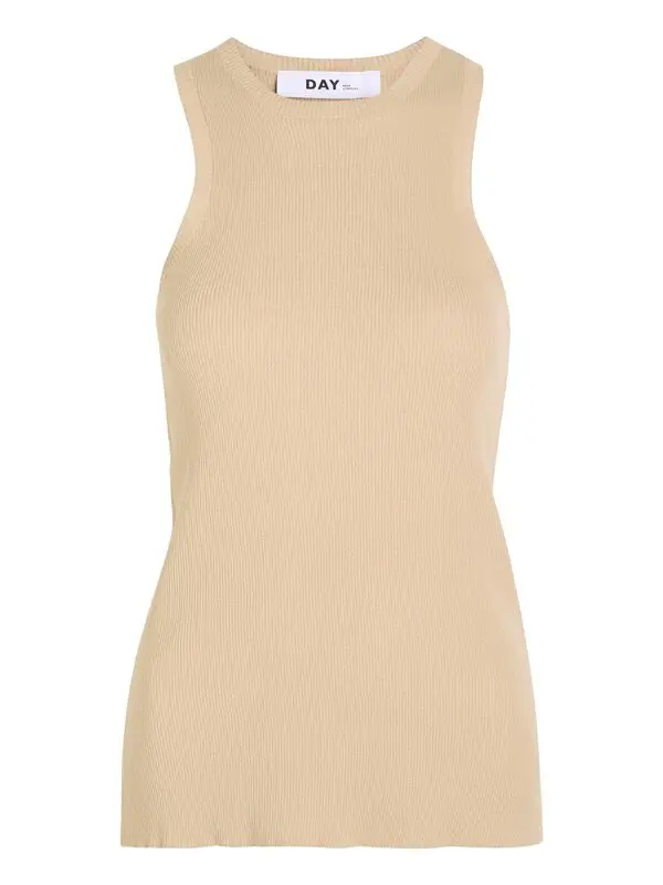 Day Birger Et Mikkelsen Arana Ribbed Cotton-blend Tank - Beige