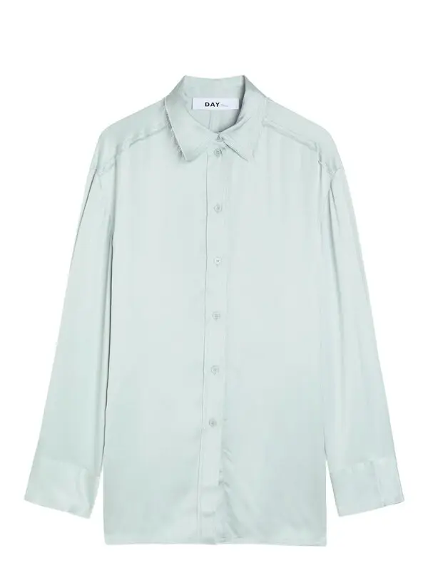 Day Birger Et Mikkelsen Open-back Satin Shirt - Light Blue