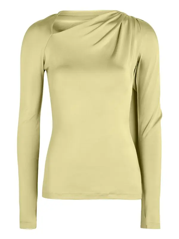 Victoria Beckham Gathered Stretch-jersey Top - Bright Green