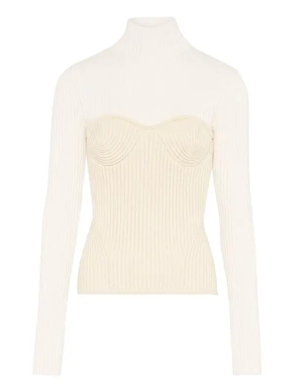 JEAN PAUL GAULTIER Stretch Merino Wool Sweater - White