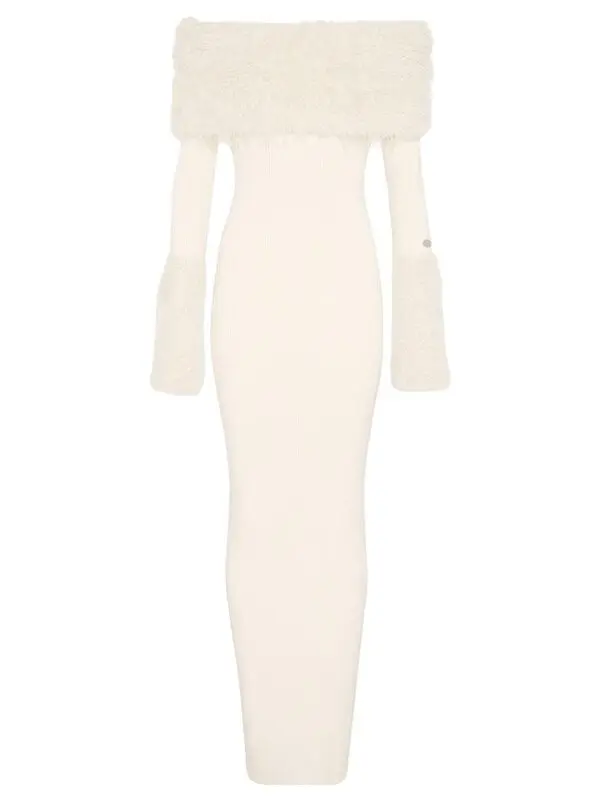 JEAN PAUL GAULTIER Ribbed Knit Long Dress - White