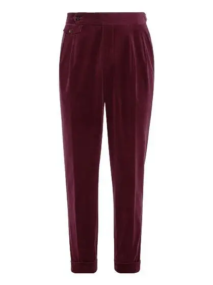 Brunello Cucinelli Trousers With Double Pleats And Tabs - Amaranth
