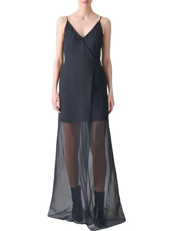 Akris Double Face Silk & Cotton Blend Gown - Black