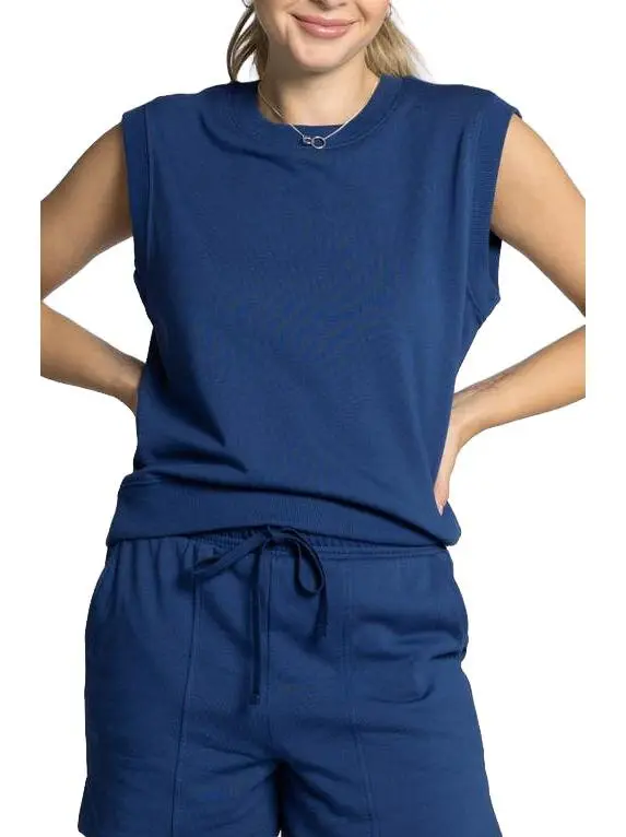 THREAD & SUPPLY Paulie Sleeveless Knit Top - Navy Peony