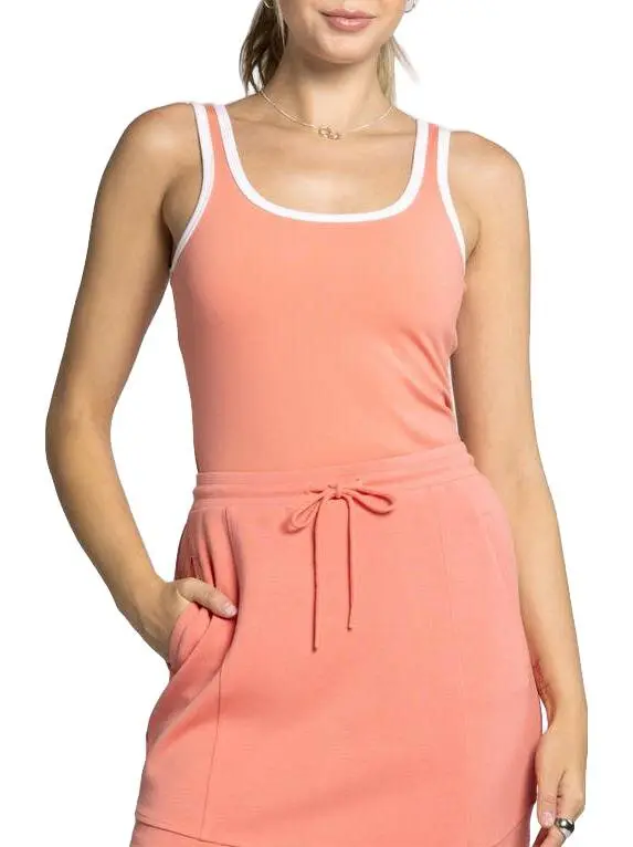 THREAD & SUPPLY Rib Tank Top - Coral White