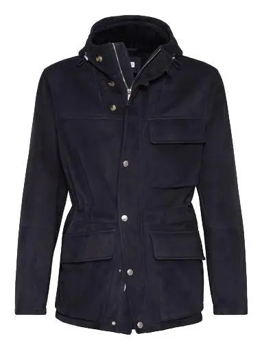 Brunello Cucinelli Shearling Parka - Navy Blue