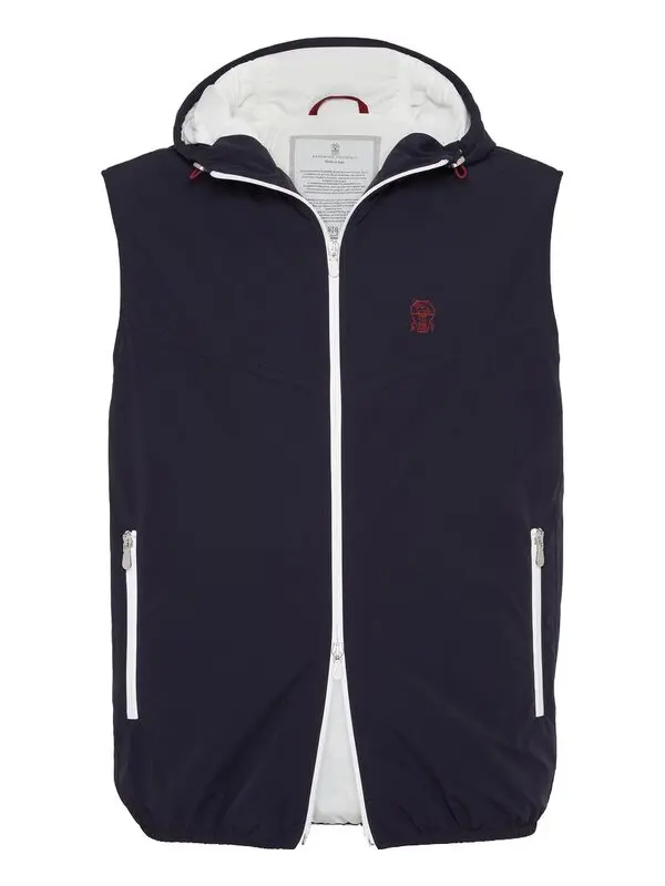 Brunello Cucinelli Nylon Vest With Thermore® Padding - Navy Blue