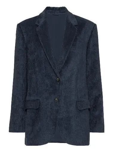 Brunello Cucinelli Corduroy Blazer - Navy Blue