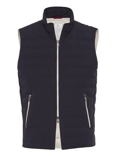 Brunello Cucinelli Lightweight Down Vest - Navy Blue