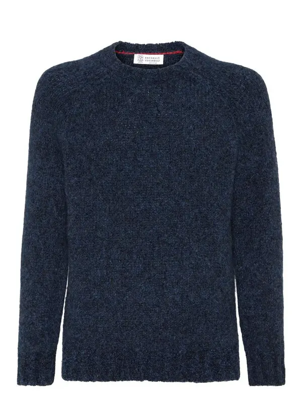 Brunello Cucinelli Flecked Sweater - Navy Blue