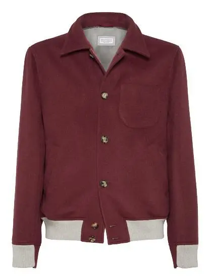 Brunello Cucinelli Shirt-style Bomber Jacket - Burgundy