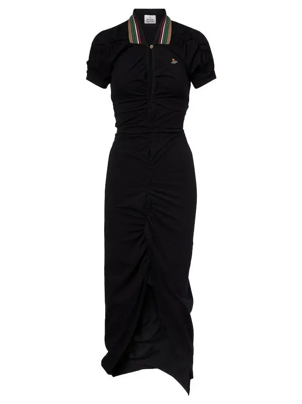 VIVIENNE WESTWOOD Pulling Orb Cotton Polo Dress - Black