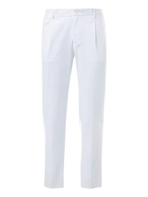 Dolce & Gabbana Cotton Straight Leg Pants - White
