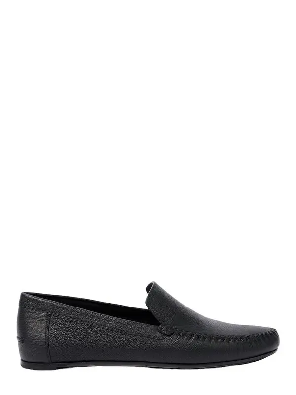 Manolo Blahnik Leather Loafers - Black