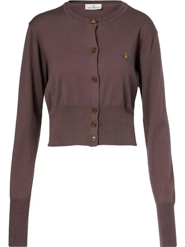 VIVIENNE WESTWOOD Orb Cotton And Cashmere Cardigan - Brown