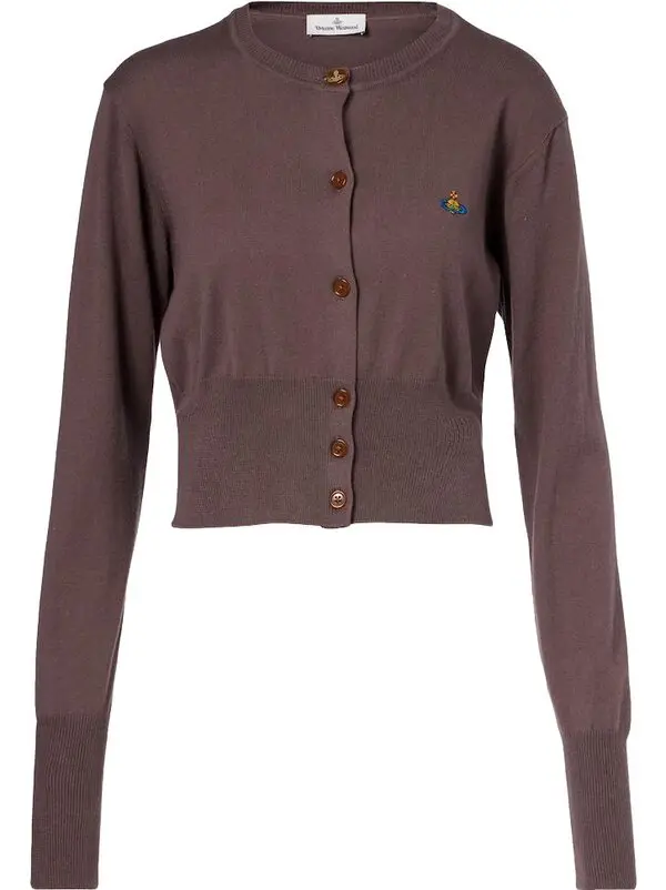 VIVIENNE WESTWOOD Orb Cotton And Cashmere Cardigan - Brown