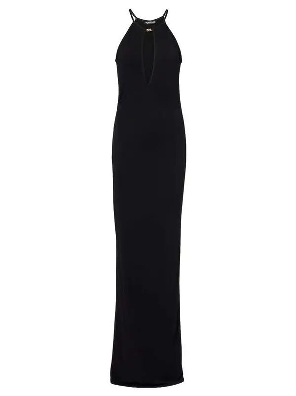 TOM FORD Cutout Halterneck Gown - Black