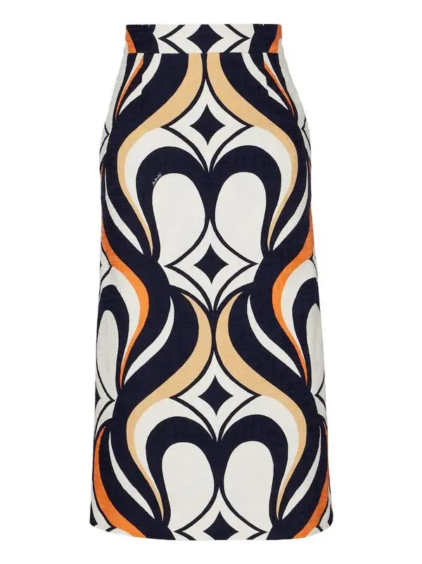 La DoubleJ Baia Jive Cotton Midi Skirt - Multicoloured