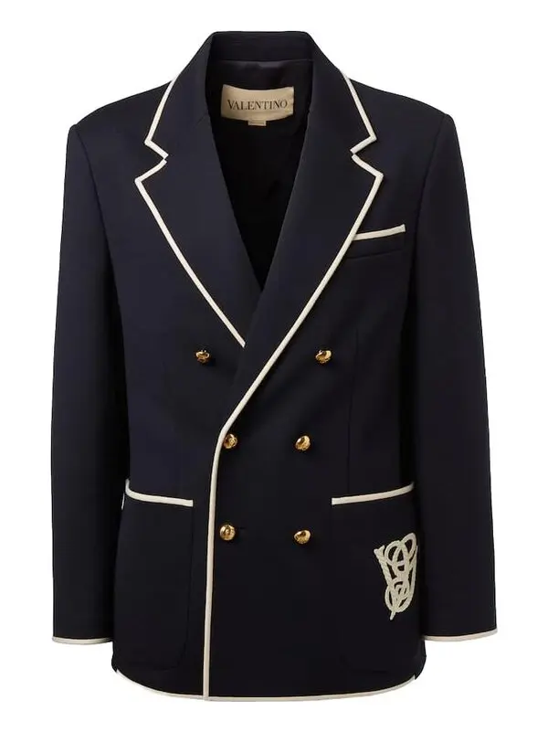 Valentino Garavani Wool Jersey Blazer - Blue