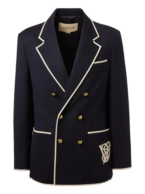 Valentino Garavani Wool Jersey Blazer - Blue